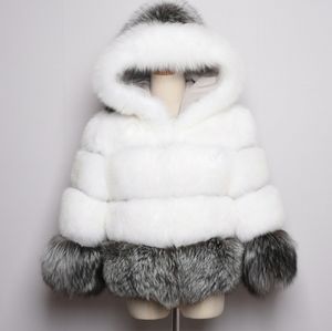 Jackets & Coats | Natural Silver Fox Fur Coat With Hooded | Poshmark